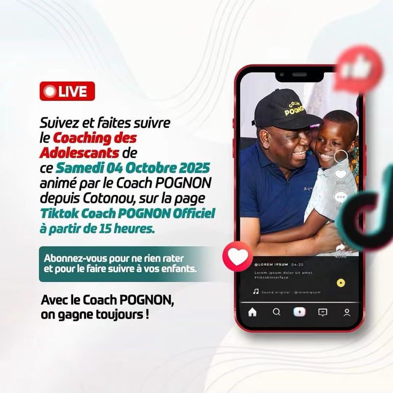 Coach Patrick A. POGNON (@coach_pognon_officiel) is LIVE - TikTok LIVE